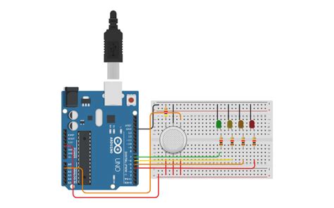 Circuit Design Gas Sensor Tinkercad