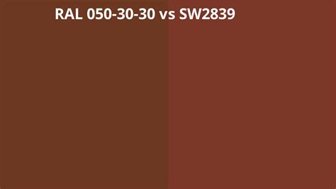 Ral 050 30 30 Vs Sw2839 Ral Colour Chart Uk