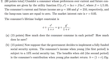 Solved Points Total Consider A Consumer Whose Chegg Com