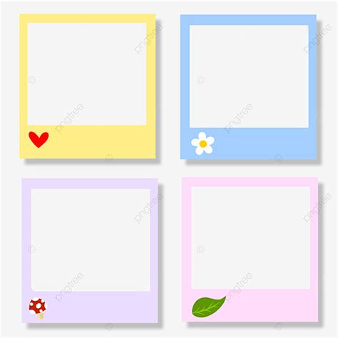 귀여운 폴라로이드 프레임 테두리 일러스트 화려한 폴라로이드 경계 폴라로이드 클립 아트 Png 일러스트 및 Psd 이미지 무료 다운로드 Pngtree