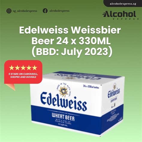 Edelweiss Weissbier Beer 24 X 330ml Bbd July 2023 Food And Drinks Alcoholic Beverages On