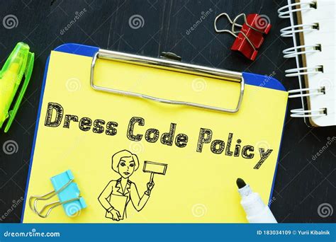 Business Concept Meaning Dress Code Policy With Phrase On The Page Stock Image Image Of Work