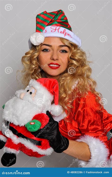 Santas Helper Girl Great Image For Creating Holiday Greeting Postcards