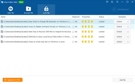 2 5 Lock And Unlock Wise Folder Hider Manual
