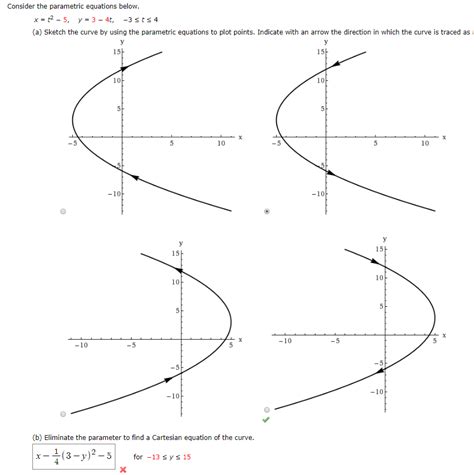 Solved Consider The Parametric Equations Below X 5t 1