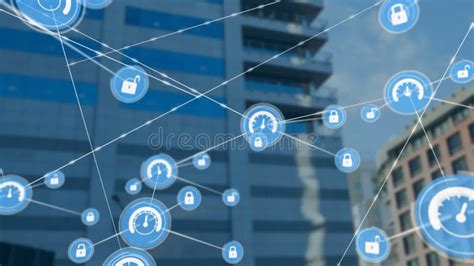 Animation Of Network Of Connections With Padlock Icons Over Cityscape Stock Footage Video Of