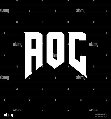 AOC Letter Logo Design For Technology Company AOC Logo Design Black And White Color Combination