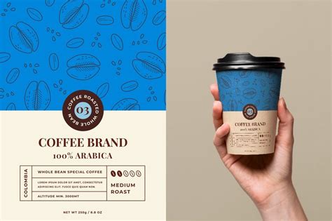 손으로 그린 커피 라벨 템플릿 무료 벡터