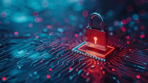 Cybersecurity Concept With Lock On Circuit Board Stock Illustration Illustration Of Antivirus