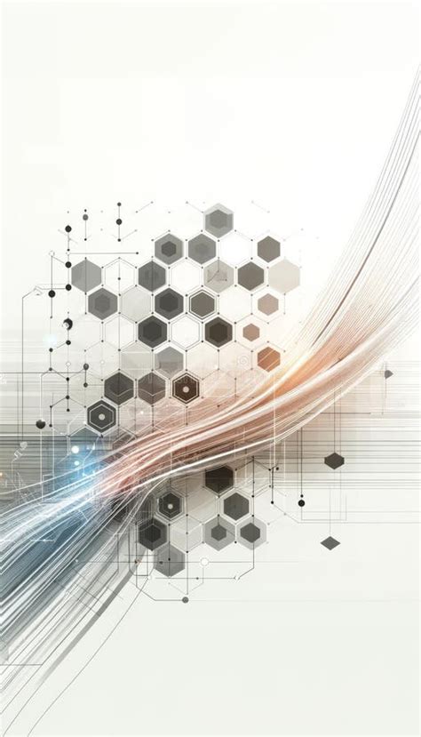 Abstract Geometric Digital Art With Hexagonal Patterns Stock Illustration Illustration Of