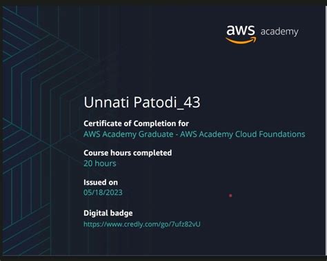 Unnati Patodi On Linkedin Awsacademy Graduatecertificate Cloudcomputing Techcareer
