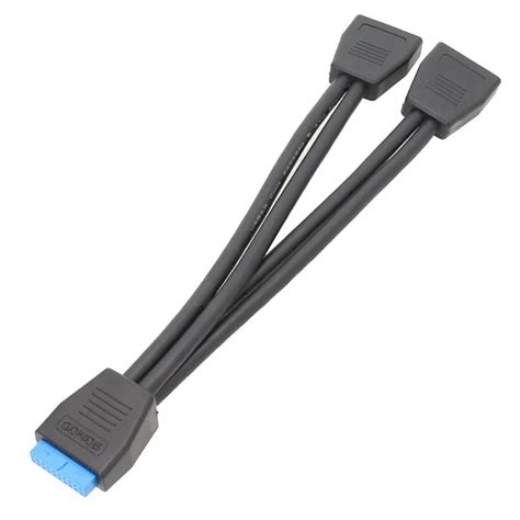 For Usb Header Extension Cable 19 20 1 To 2 Y Splitter Internal