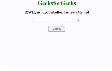 Método Jqwidgets Jqxcombobox Destroy Barcelona Geeks