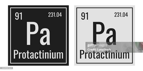 Protactinium Symbol Chemical Element Of The Periodic Table Vector Illustration Isolated On White