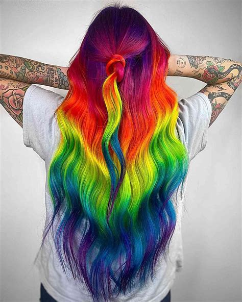 Pin By Eptesam H On My Saves Rainbow Hair Color Hair Color Crazy