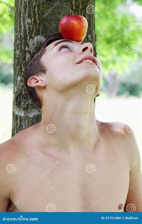 Man With An Apple Stock Photo Image Of Human Objective 31751486
