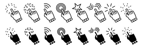 Mouse Click Cursor Collection Royalty Free Vector Image