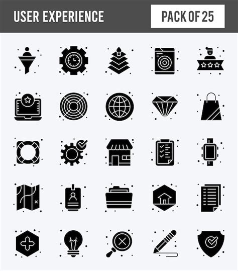 Premium Vector 25 User Experience Glyph Icon Pack Vector Illustration