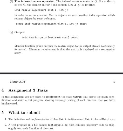 Solved 1 Introduction A M×n Matrix Is A Two Dimensional