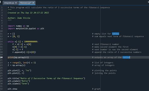 Fibonacci Numbers Ratio Mth 311 Advanced Calculus I