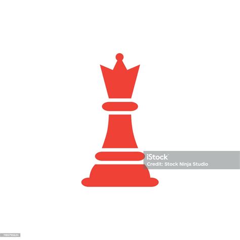 Vetores De Ícone Vermelho Da Rainha De Xadrez No Fundo Branco