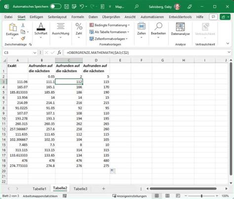 Excel Calc Funktion Zum Aufrunden Auf Den Nächsten Fünfer Pctipp Ch