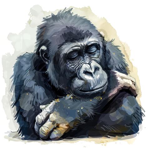Premium Vector Gorilla Clipart Cute Clip Art Flat Illustration Cartoon C