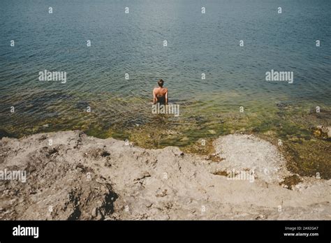 Man In Sea Stock Photo Alamy
