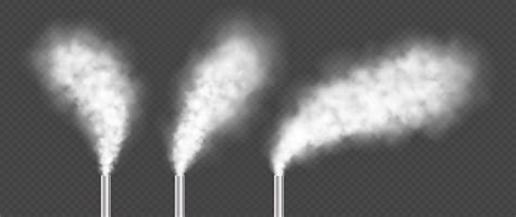 흰색 연기 산업 공장 파이프 컬렉션 굴뚝 도시 발전소는 증기로 연도를 공급합니다 매연에 대한 스톡 벡터 아트 및 기타 이미지 매연 스모크스택 온실 가스 Istock