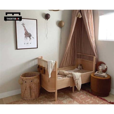 خرید تخت خواب و کمد چوبی نوزاد رومیسا24ماه ضمانت تختیران