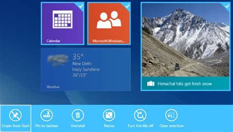 how to select multiple tiles on windows 8 1 start screen