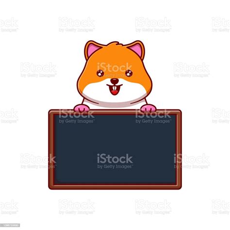칠판이있는 귀여운 작은 햄스터 벡터 일러스트 레이 션 디자인 공란에 대한 스톡 벡터 아트 및 기타 이미지 공란 공부 교사 교육 관련 직업 Istock