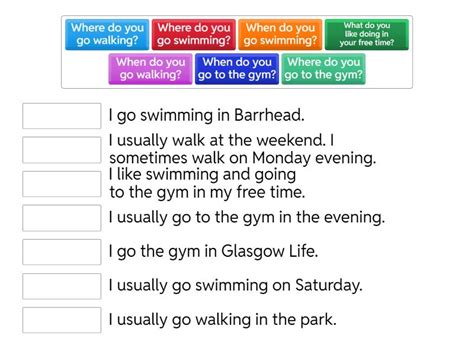 match the questions and answers match up
