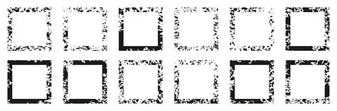 그런지 스퀘어 테두리 세트 거친 질감 프레임 컬렉션 페인트 스프레이 블랙 그래피티 엣지 폼 스플래시 효과가 있는 더러운 가장자리 빈 복고풍 프레임 추상적인 디자인 격리된