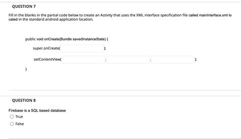 Solved Question 7 Fill In The Blanks In The Partial Code