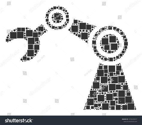 Industrial Robot Composition Icon Rectangles Round Stock Vector Royalty Free 1079235917