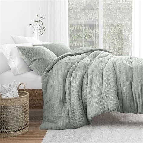 Merit Linens Waffle Textured 3 Piece Comforter Set All
