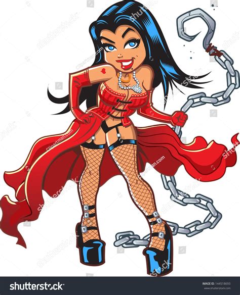 Sexy Naughty Brunette Goth Woman Red Stock Vector Shutterstock