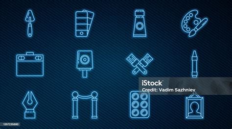 세트 라인 그림 그림 왁스 크레용 페인트 팔레트튜브 스프레이는 모자 그래픽 태블릿 팔레트 나이프 교차 브러시 및 아이콘을 노즐