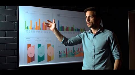 premium ai image person presenting and evaluating data chart