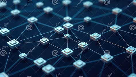 Closeup View Of Interconnected Blockchain Nodes Nodes Form Global