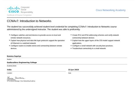 Kommu Supriya On Linkedin Cisco Ccna Networking Techskills Networkingfundamentals Certified
