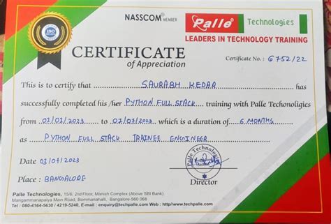 Saurabh Kedar On Linkedin Python Fullstackdevelopment Internshipcompletion Palletechnologies
