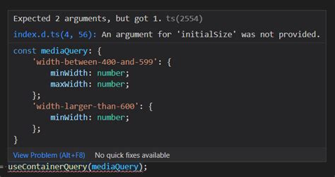Second InitialSize Paremeter Is Not Set To Optional Issue React Container Query React