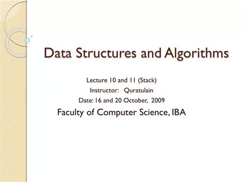 Ppt Data Structures And Algorithms Powerpoint Presentation Free