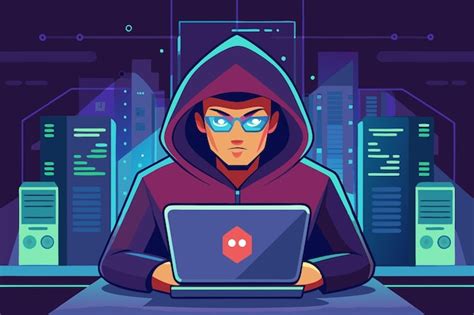 Programador Hacker Especialista Em Codificação Sentado Em Um Laptop Na