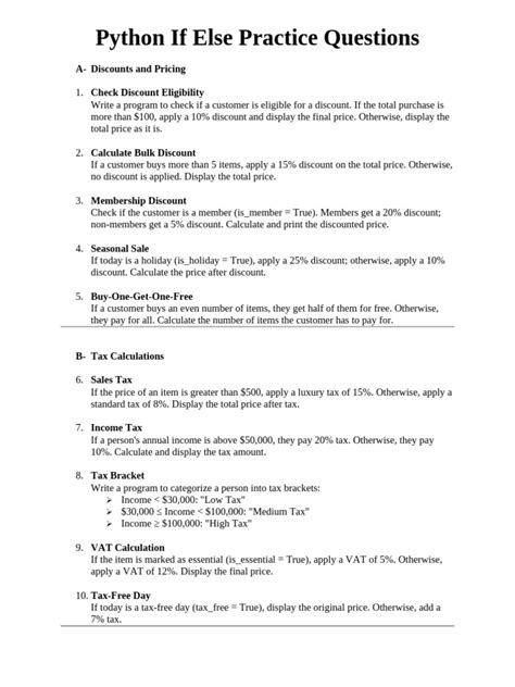 Assignment3 Python If Else Practice Questions Pdf Taxes Prices