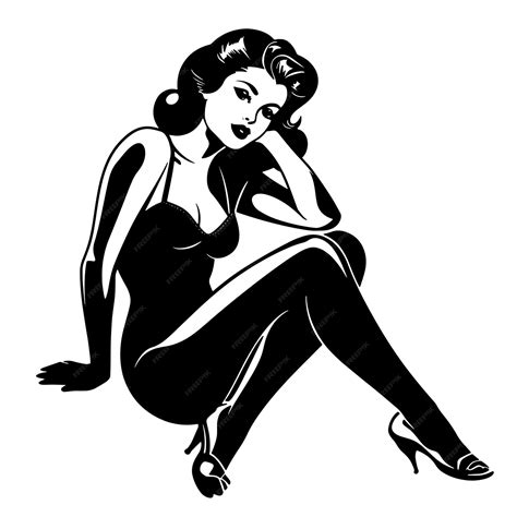 Pin Up Girl Silhouette Vector Premium Ai Generated Vector