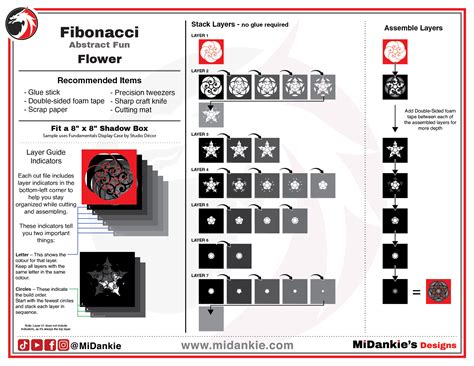Fibonacci Flower 3d Layered Shadow Box Svg Midankies Designs