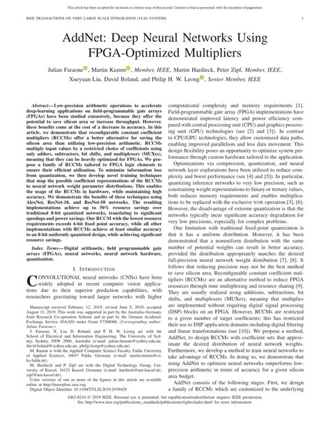 pdf addnet deep neural networks using fpga optimized multipliers